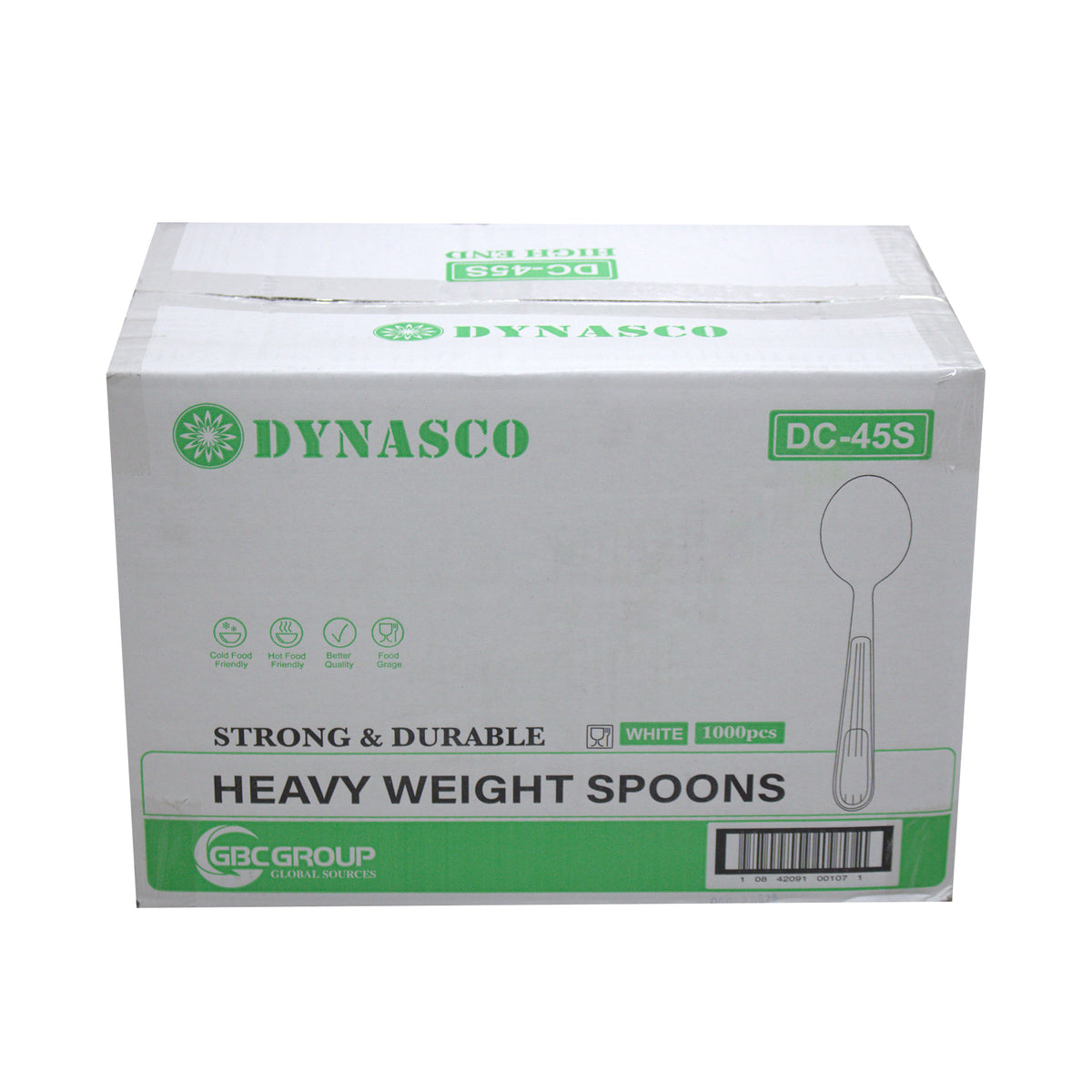 Dynasco DC-45S Heavy Weight White Soup Spoon, 1000 Counts
