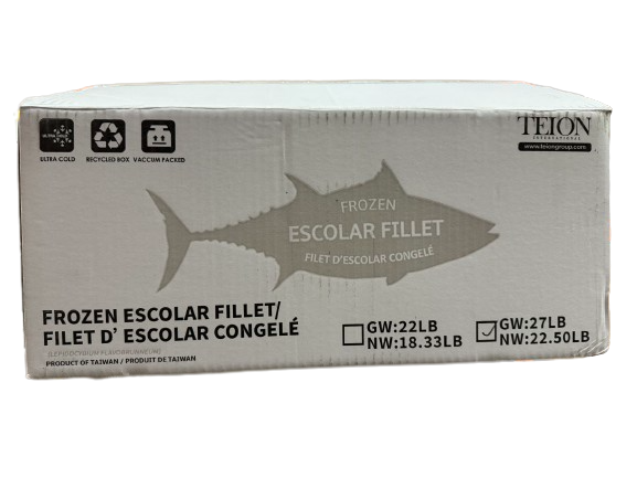 Teion Frozen Escolar Fillet, Case (27 LB)
